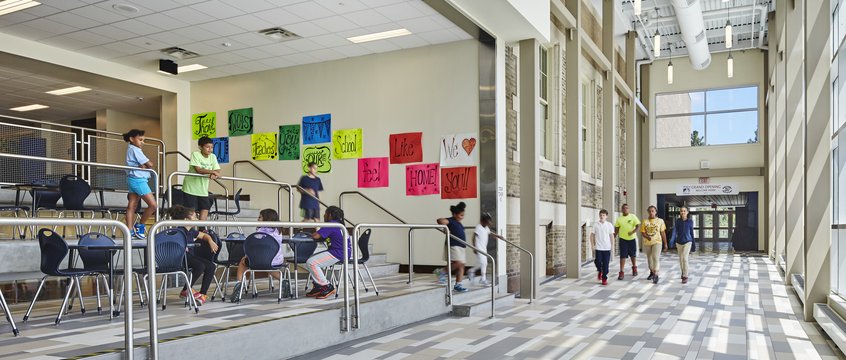 inside school building